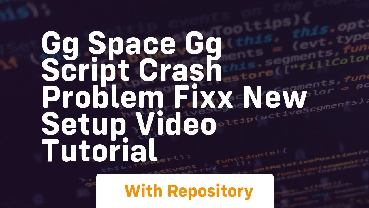 Gg space gg script crash problem fixx new setup video tutorial - YouTube
