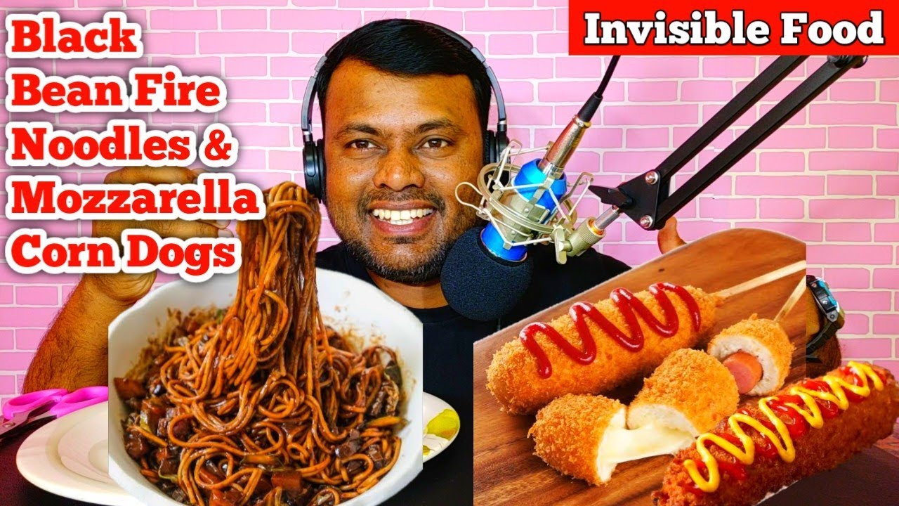 ASMR Eating Invisible Food | No Food | No Money | Black Bean Fire ...