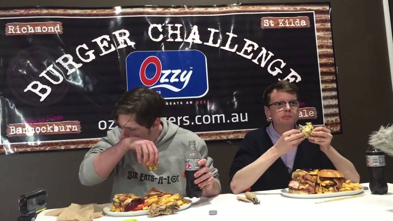 Ozzy Big Burger Challenge Richmond Melbourne - YouTube