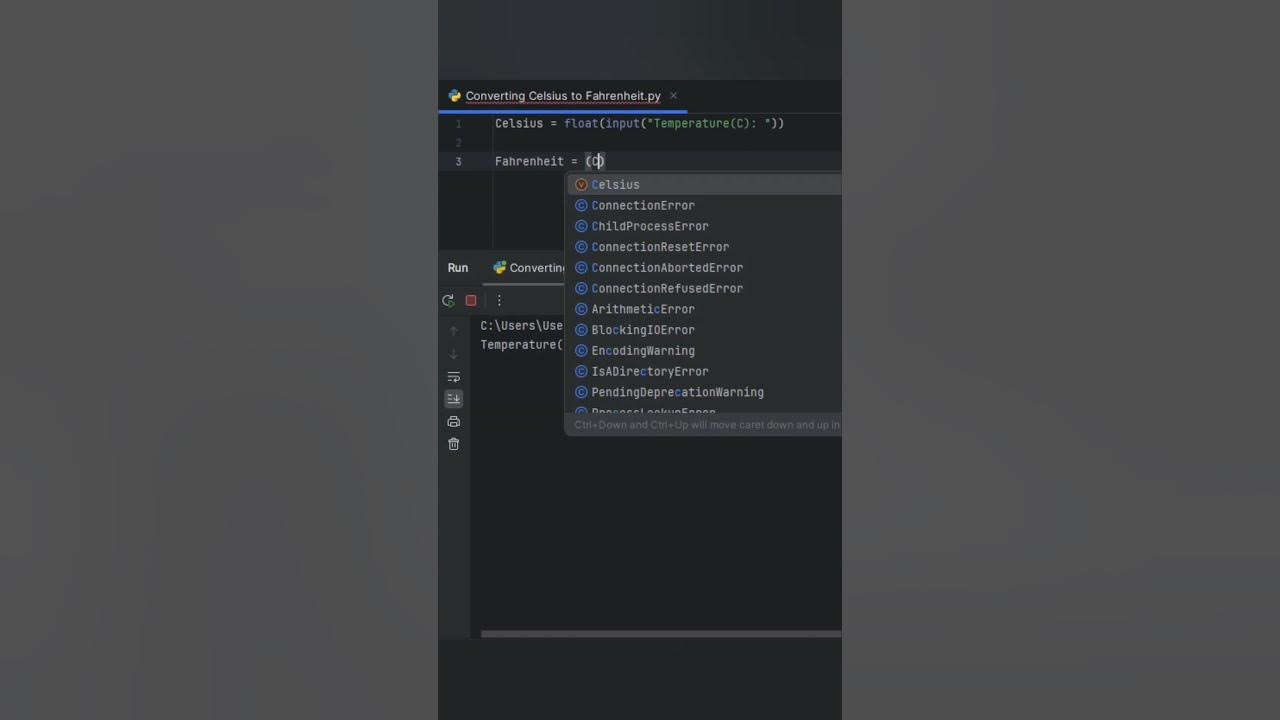 Converting Celsius to Fahrenheit #python - YouTube