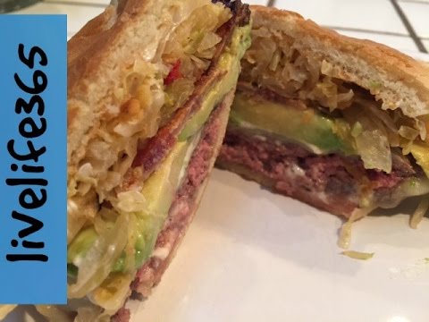 How to...Make a Killer Avocado, Bacon & Sauerkraut Cheeseburger - YouTube