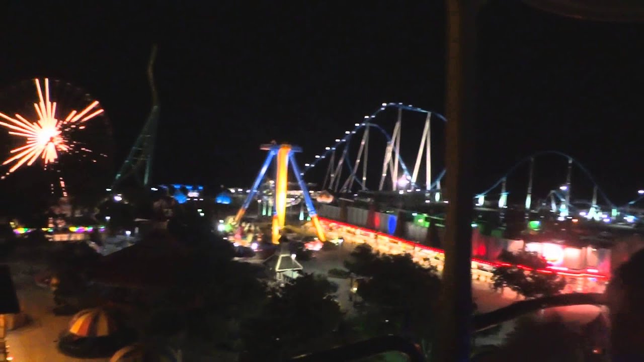 Cedar Point And Gatekeeper From The Sky Ride At Night - YouTube