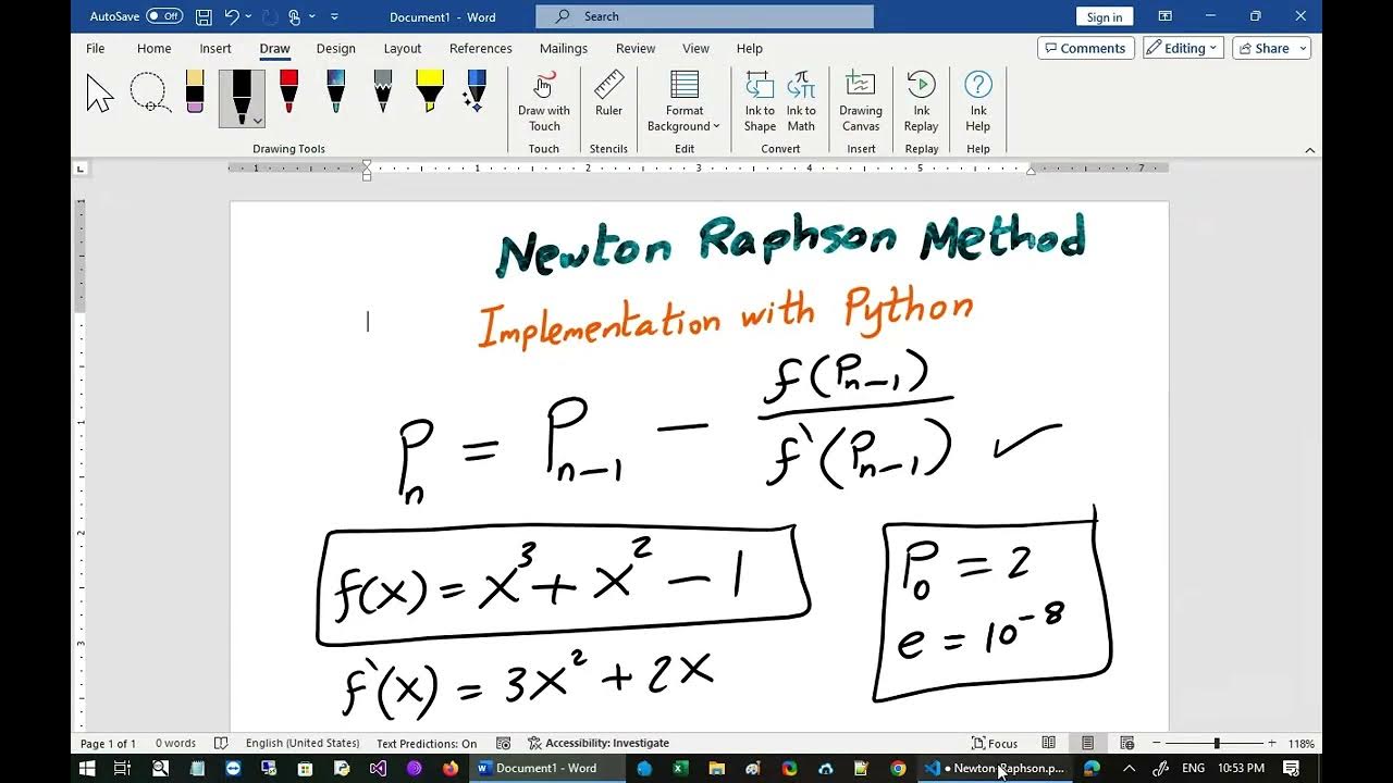 17- Numerical Analysis Newton Raphson Implementation with Python - YouTube