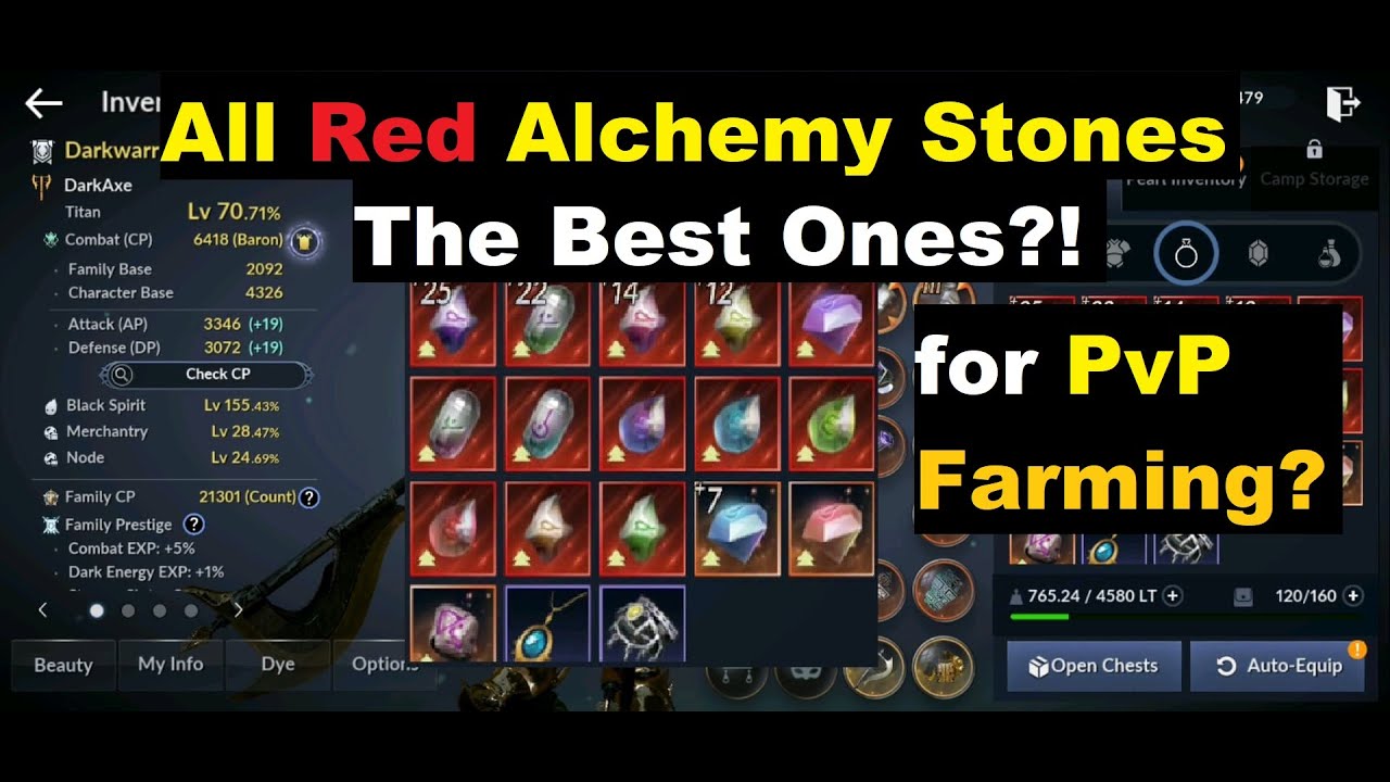 Black Desert Mobile All Red Alchemy Stones Review - Best Ones!? - YouTube