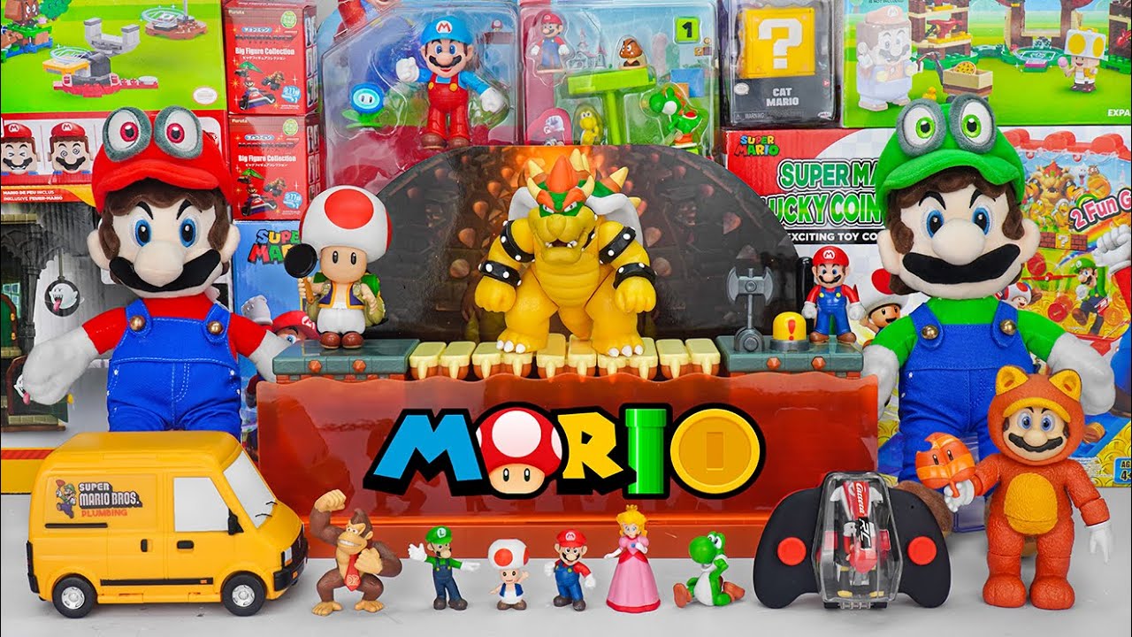 Super Mario Bros Unboxing Toys Review ASMR | Super Mario Deluxe Bowser ...