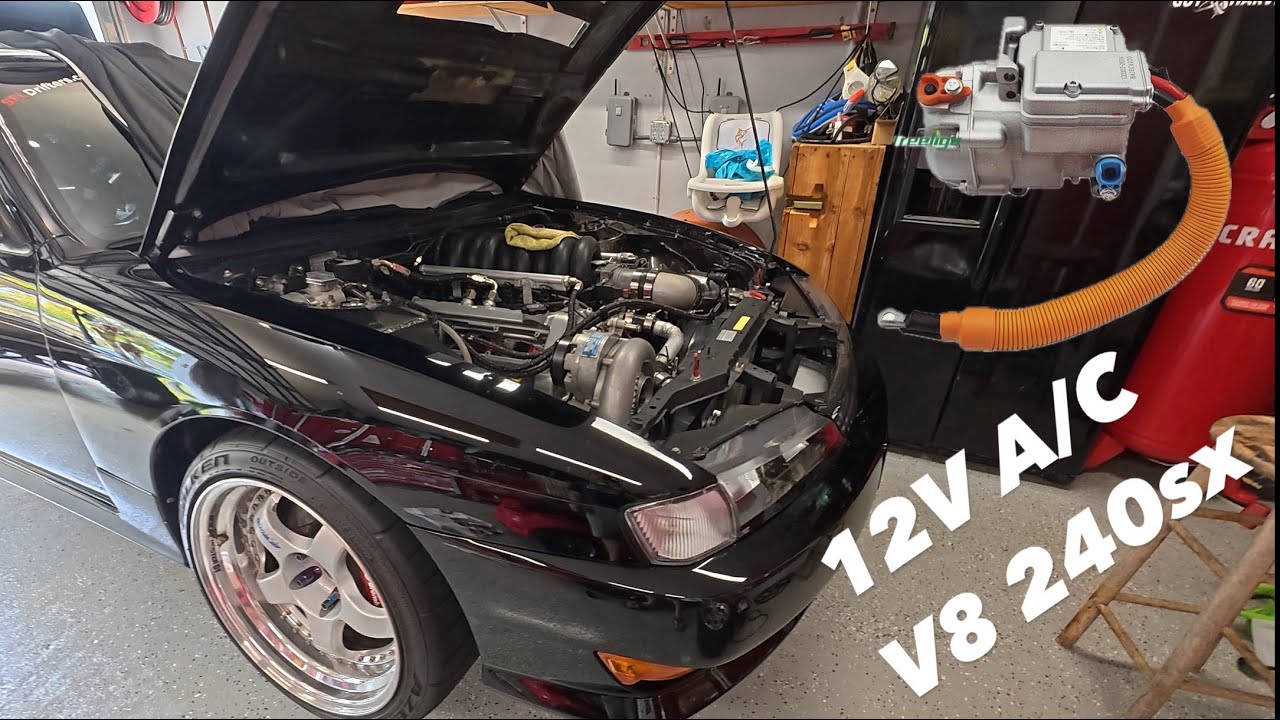 12v Electric A/C on Supercharged V8 S14 240sx Part 1 - YouTube
