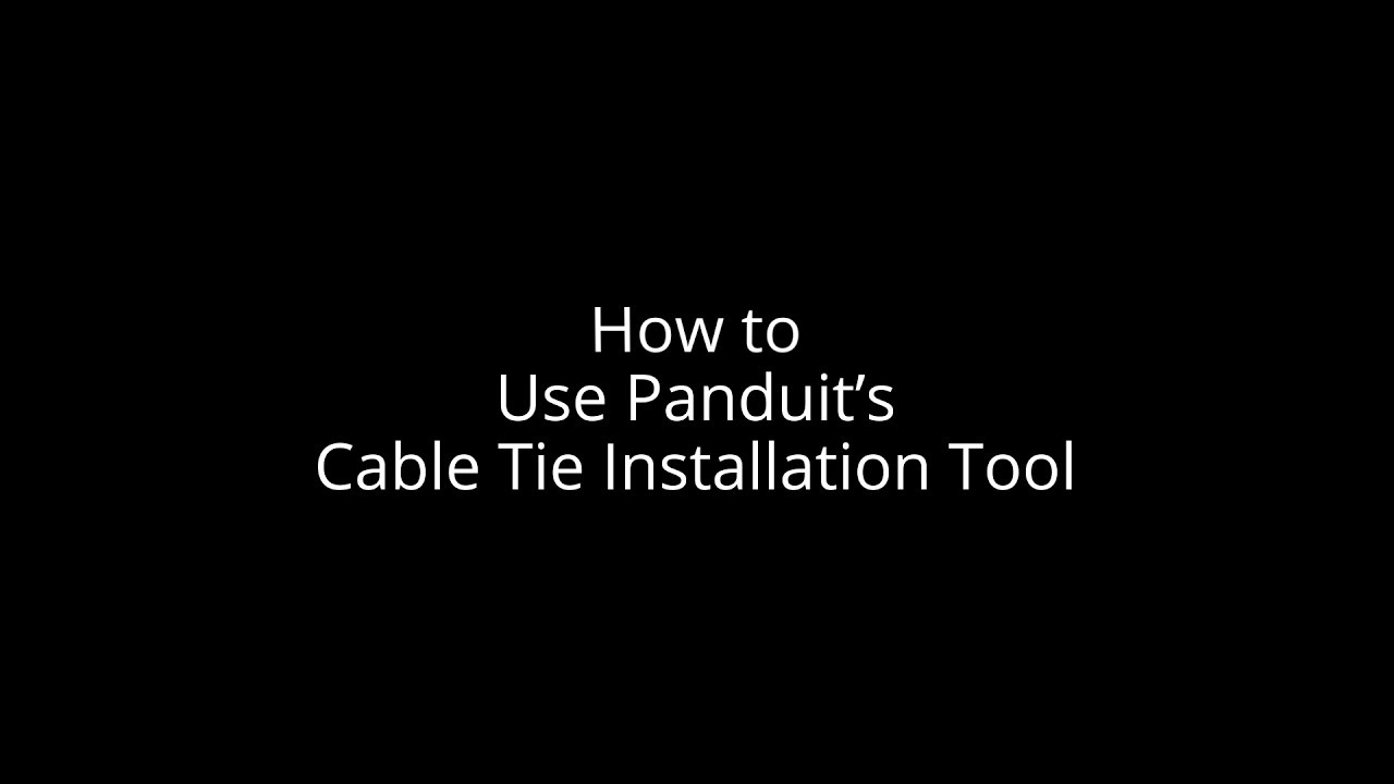 How to use Panduit's Cable Tie Installation Tool | Galco - YouTube