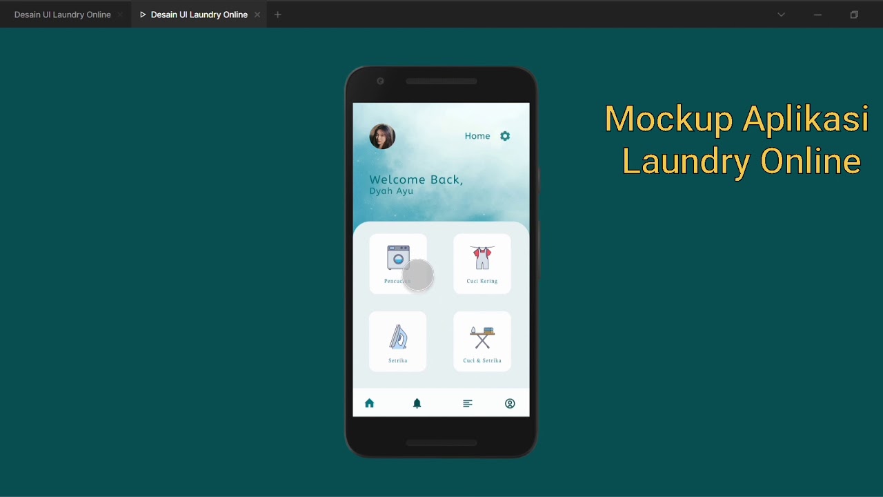 Tugas Desain Interface - Mockup Aplikasi Laundry Online - YouTube