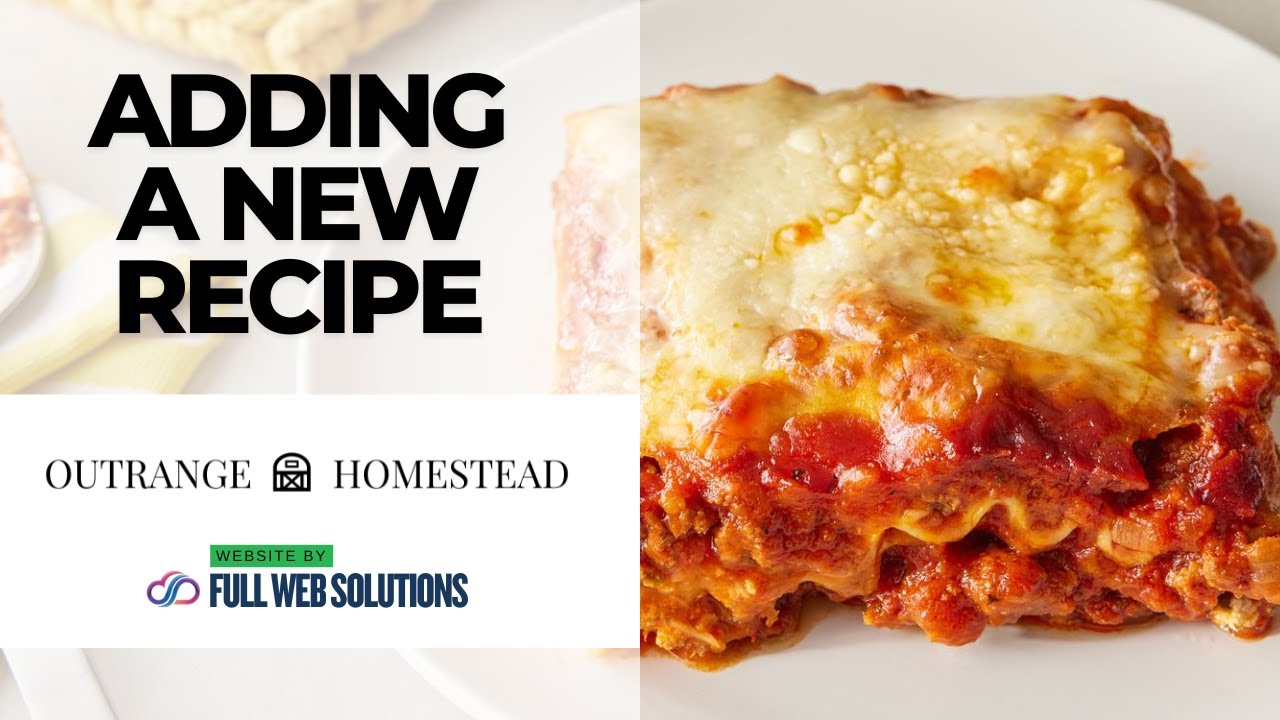 1. ADDING A NEW RECIPE to the website - YouTube