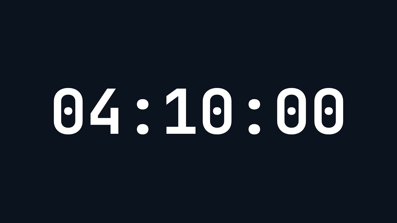 4 Hour 10 Minutes Countdown Timer | Gentle Alarm & Visual Effect ...