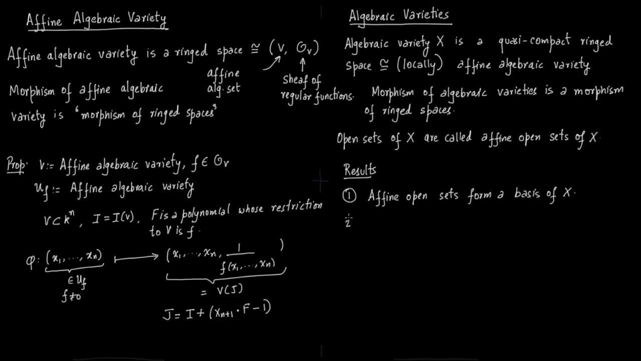 Affine Algebraic Variety and Algebraic Variety - YouTube