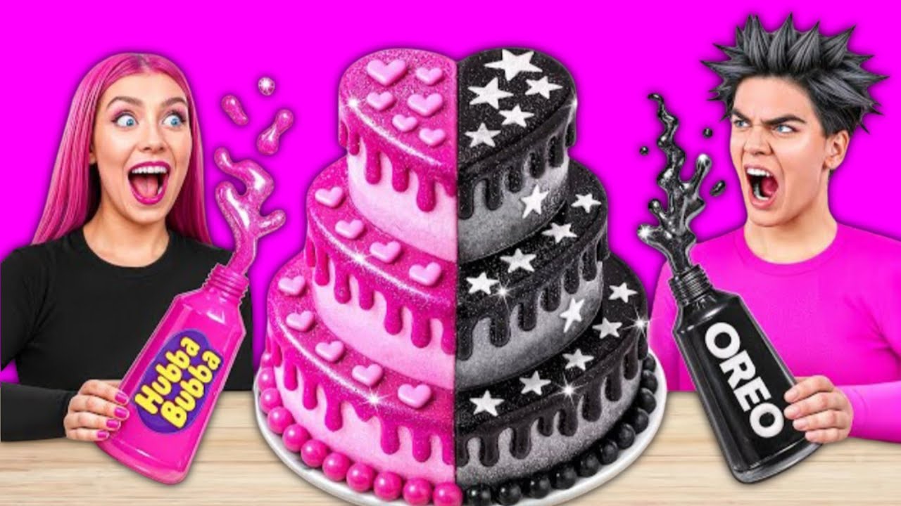 Brock vs Pink Cake Decorating | funny Challenge Edible Battle by - YouTube