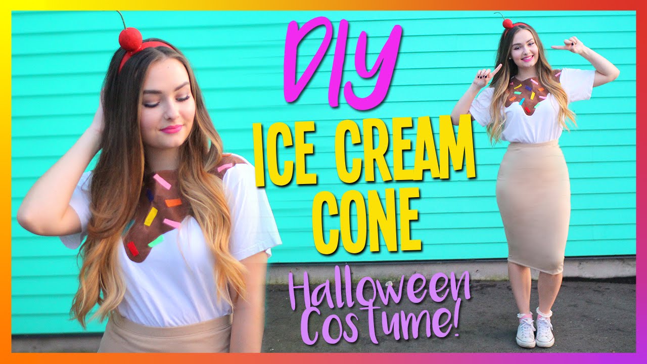 Diy Ice Cream Cone Halloween Costume Cheap And Easy Youtube