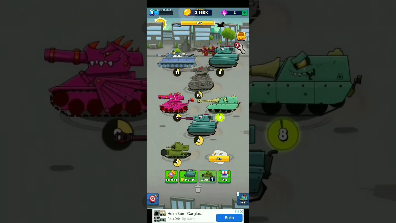 aku bermain game merge tanks levels1-15 tanks - YouTube