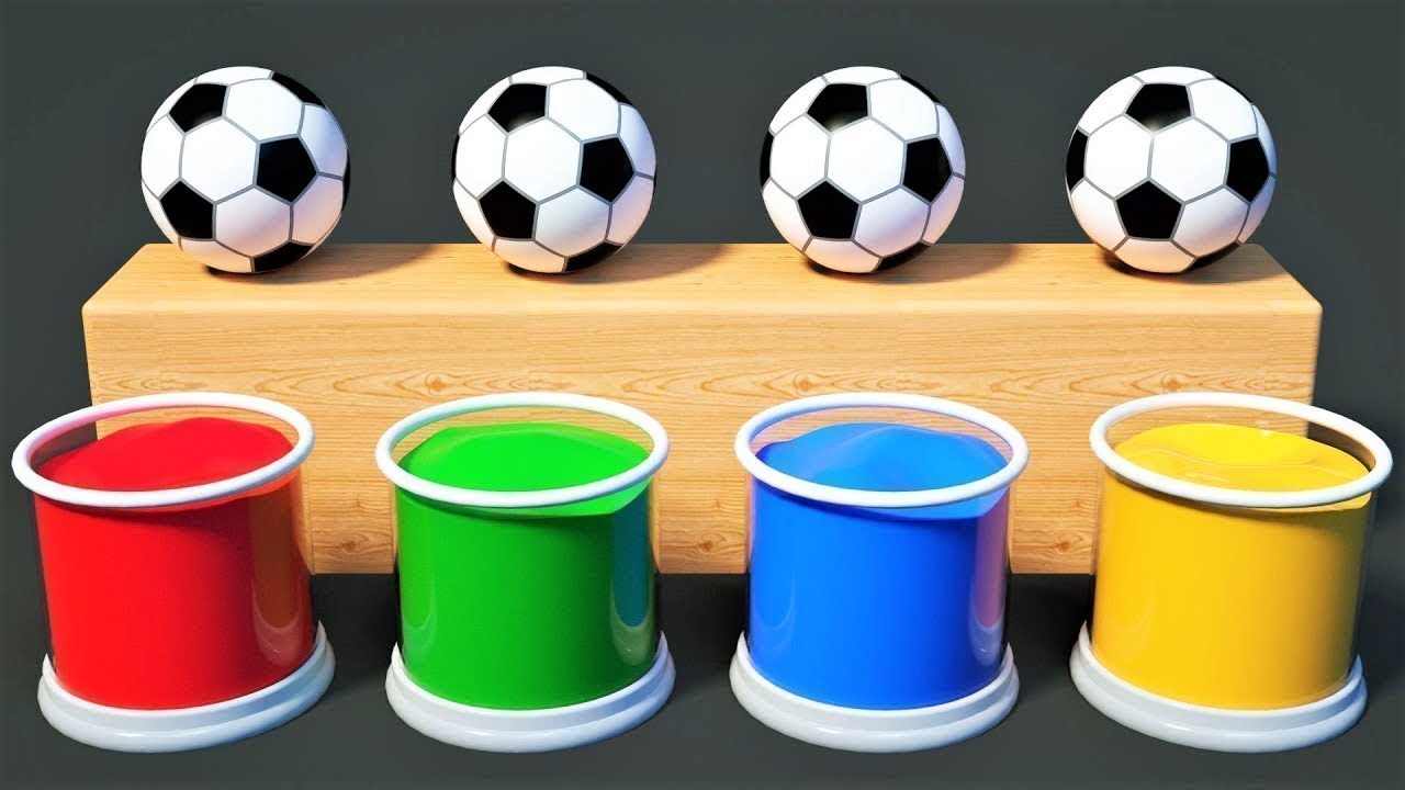 Learn Colors With Animals For Children Kids - Surprise Soccer Balls ...