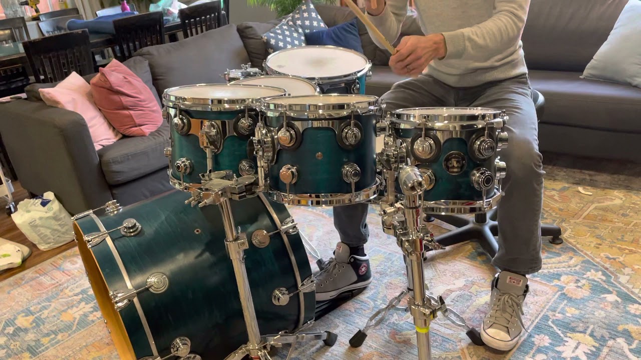 DW Collectors Series Satin Azure Blue Drum Set | DEMO - YouTube