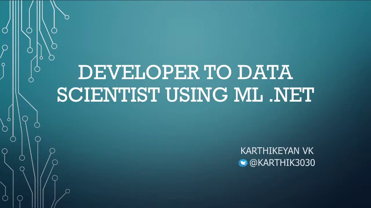 Developer to Data-scientist using ML.Net - YouTube