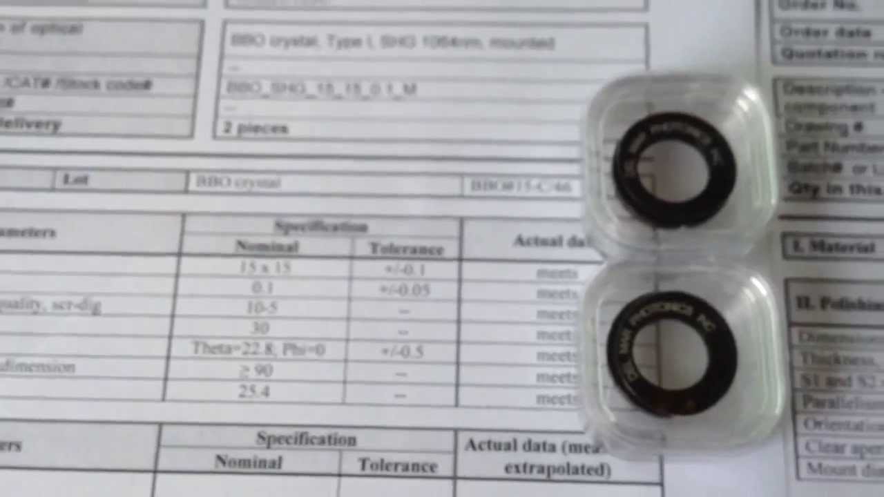 BBO and KTP crystals for Second Harmonic Generation SHG sales ...