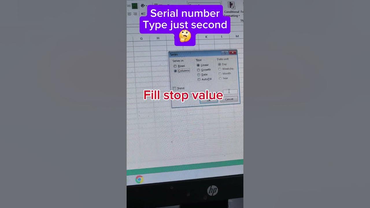 Excel shortcut for serial number ll Automatic serial number in Excel ll Quick fill series l # ...