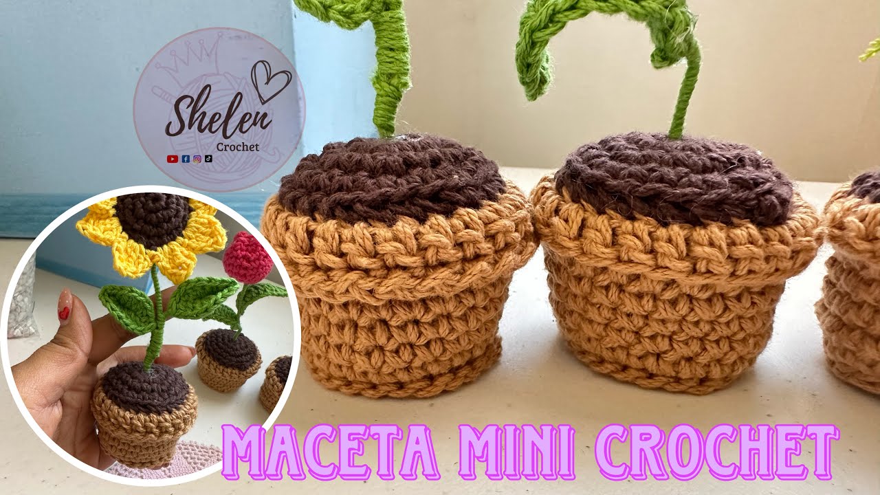 TUTORIAL: MACETA MINI CROCHET - YouTube