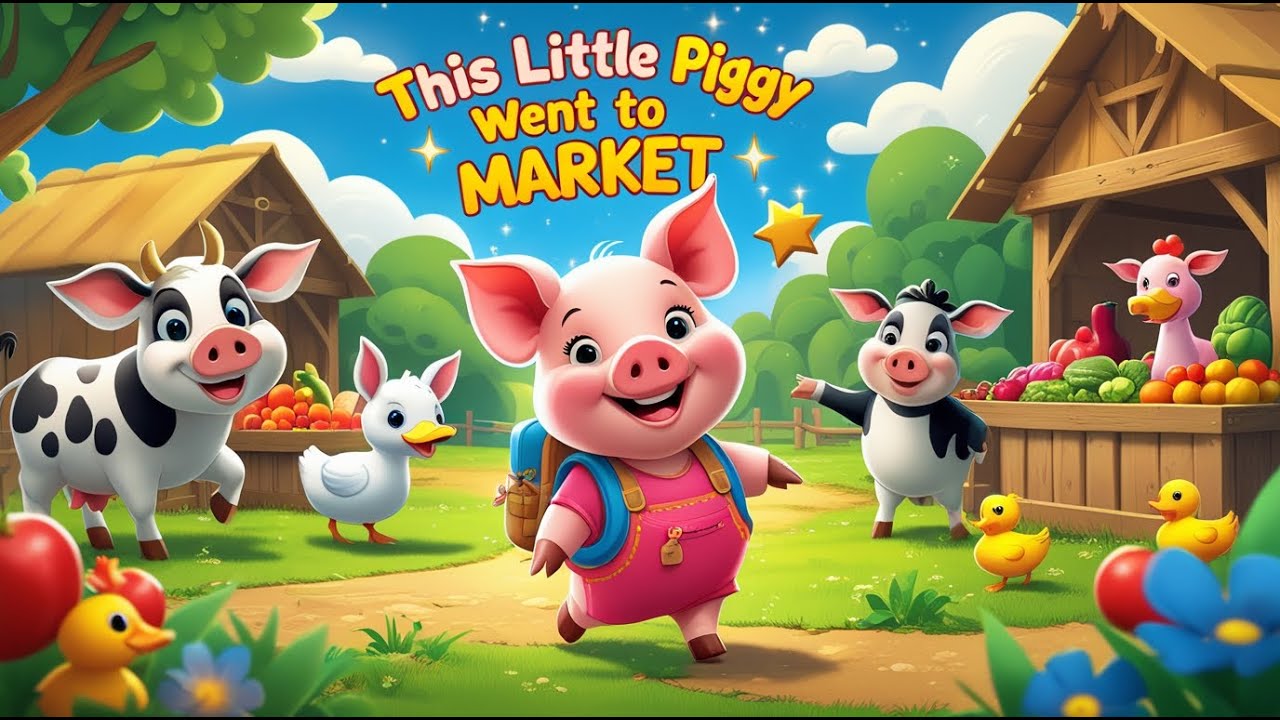 This Little Piggy Went to Market | Kids Favorite Nursery Rhyme - YouTube