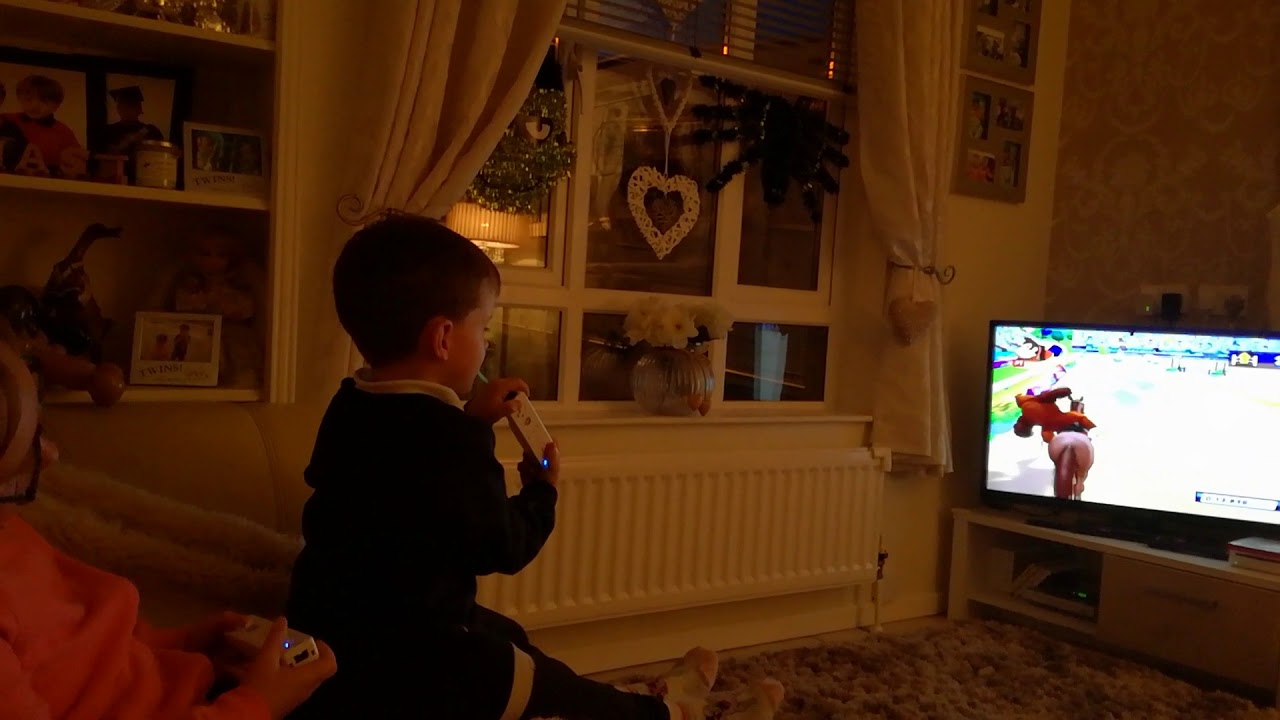Jonas playing Wii - YouTube