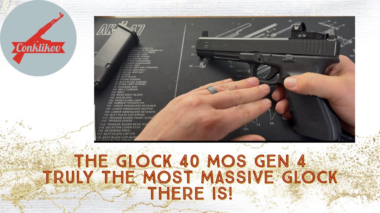 The Glock 40 mos gen 4 10mm. Truly the most massive Glock there is ...