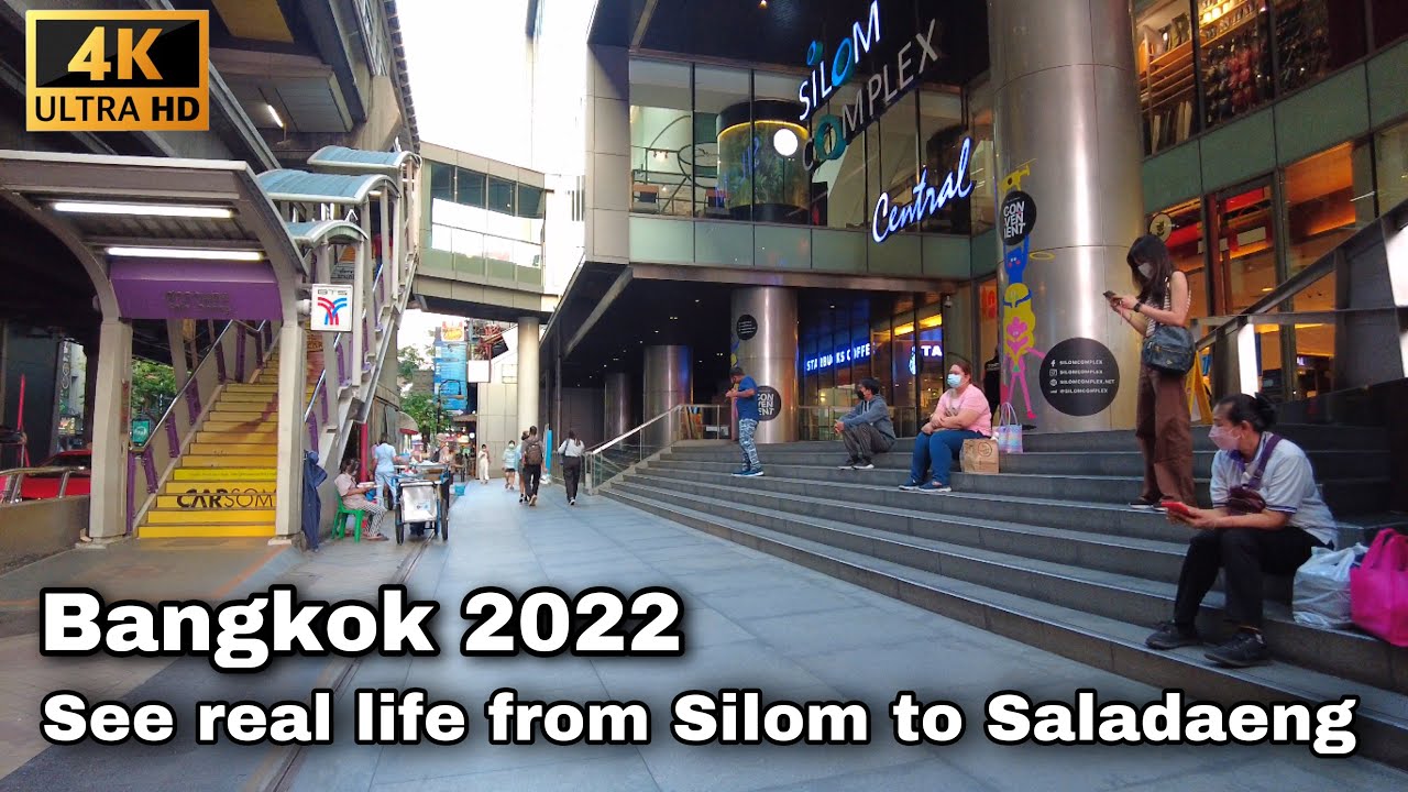 Walking around Silom road in Bangkok / Sala Daeng BTS/ Thailand 4K ...