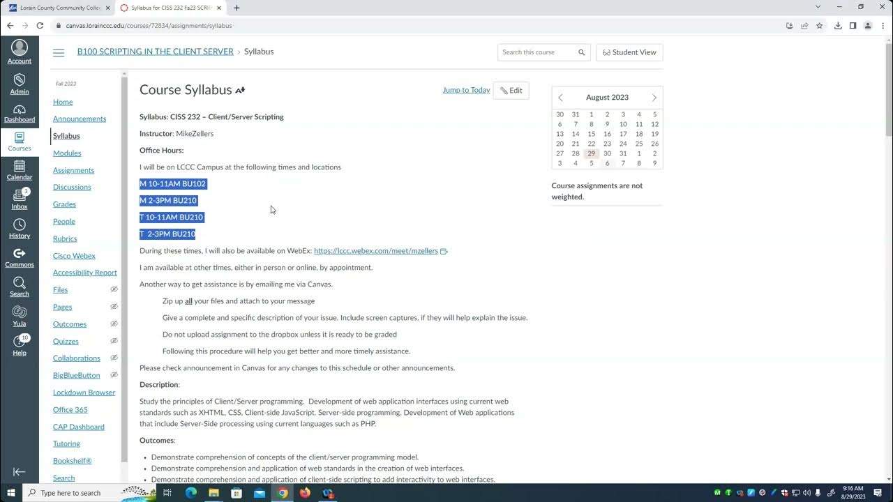 CISS232 - Client/Server Scripting - Fall 2023 - Week 2 Lecture - YouTube