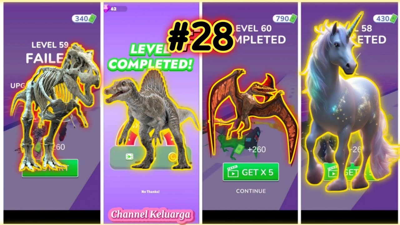 t-rex skeleton vs spinosaurus vs pterovexus vs unicorn #28 - YouTube