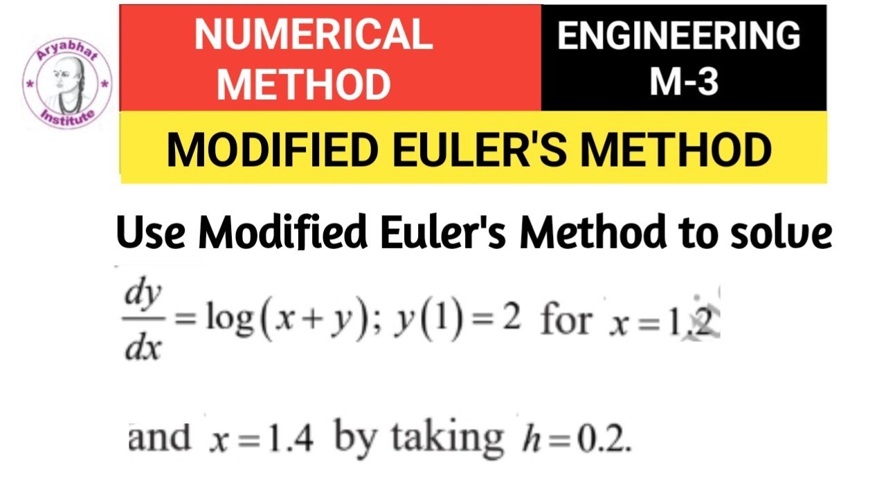 Eulers Modified Method Eulers Modified Method In Numerical Method Modified Eulers Method