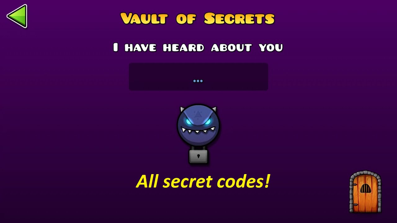 Geometry Dash - The Vault of Secrets(All codes) - YouTube