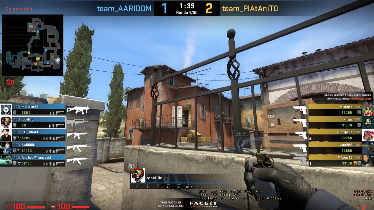 ACE 1vs5 FACEIT INFERNO GRAVEYARD FORCED - YouTube