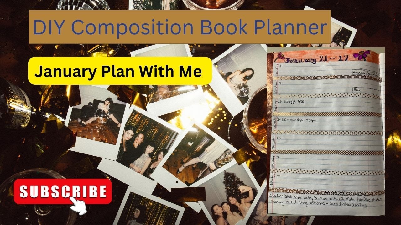 DIY Composition Book Planner - January Plan with Me - Week 4! - YouTube