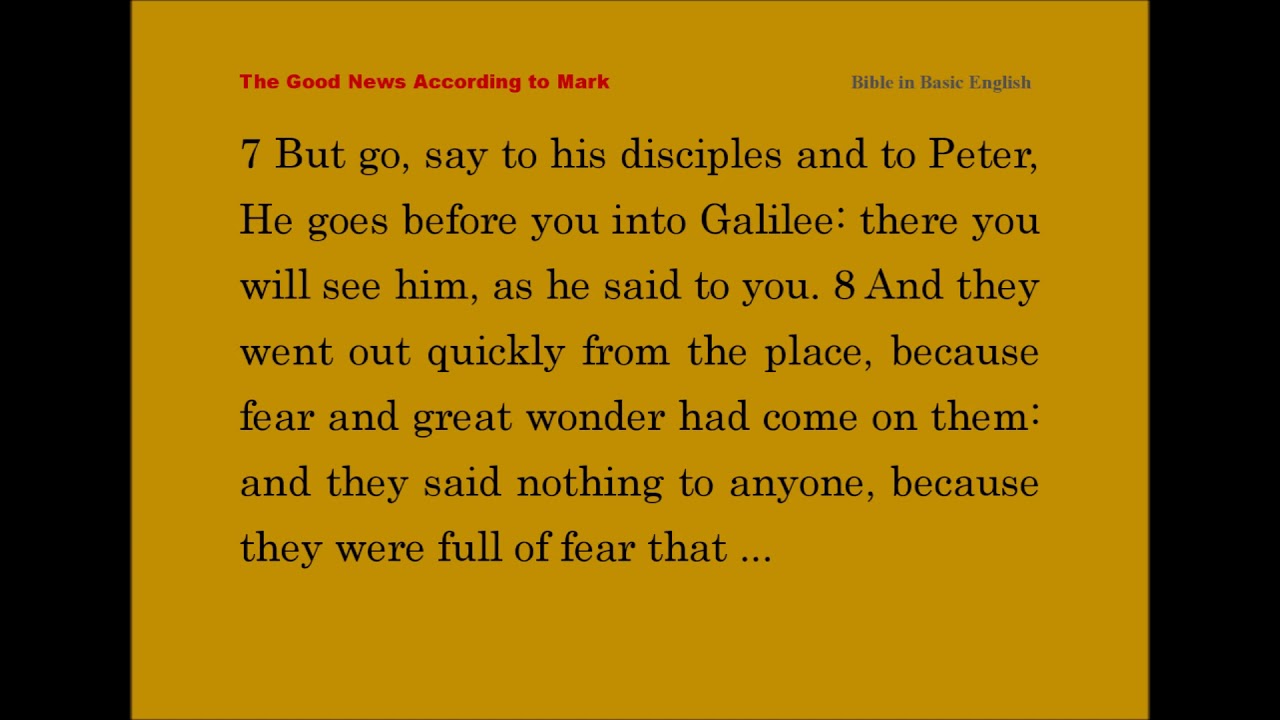 Mark 16 - Bible in Basic English (BBE) - Jesus Rises From the Dead ...