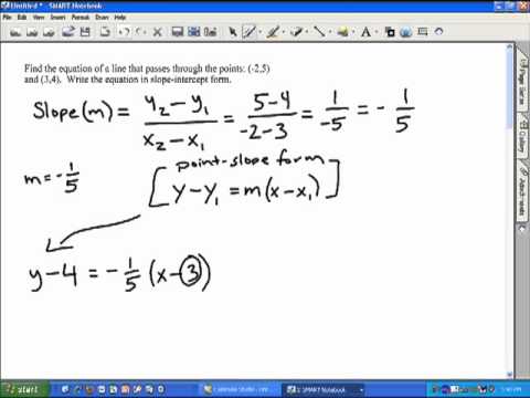 How to find the equation of a line (given two points) [ALGEBRA: college ...