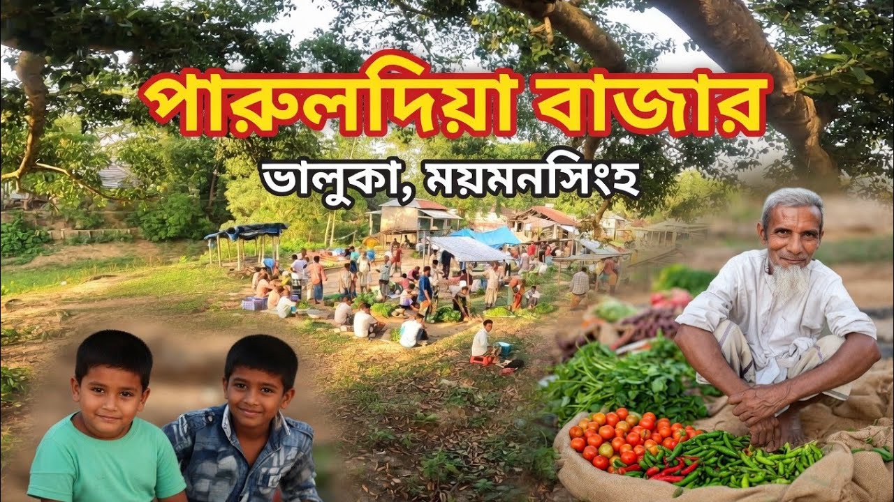 বট গাছের নিচে গ্রামীণ হাট পারুলদিয়া || ভালুকা ময়মনসিংহ || Paruldia ...