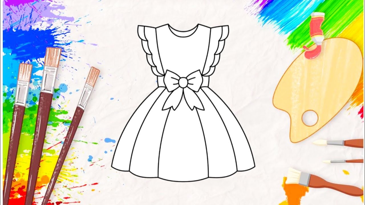 Realistic Dress Coloring Tutorial For Kids #drawing - YouTube
