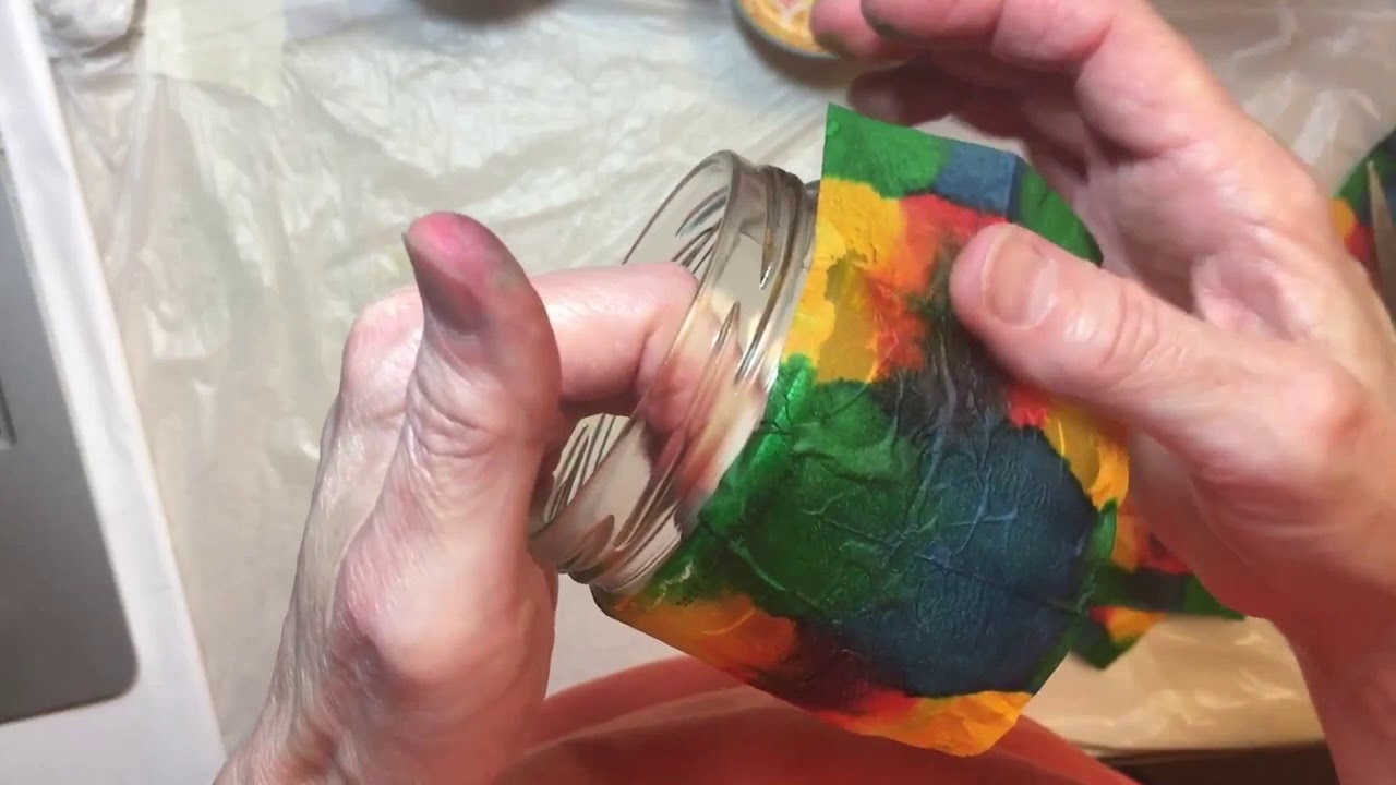 Decoupage With Color Tissue Paper On Glass YouTube decoupage-with-color-tissue-paper-on-glass-youtube