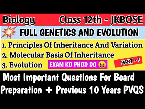 Class 12th Biology (Genetics And Evolution) Most Important Questions ...