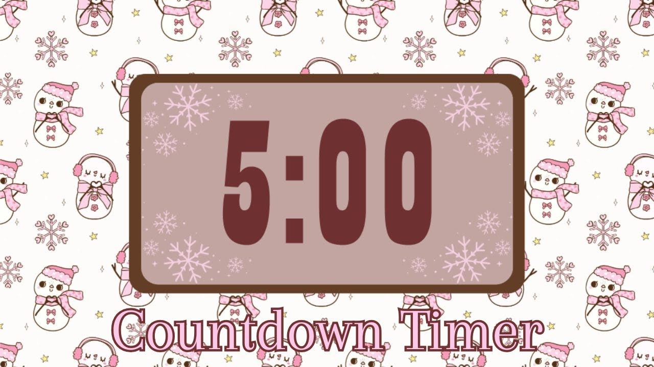 ☃️ 5 Minute Countdown Timer | Cute Winter Snowmen | Piano & Alarm ...
