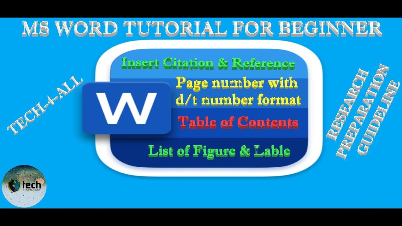 How To Insert Reference page Number list Of Figures List Of Table Table Of Contents In MS Word How To Insert Reference page Number list Of Figures List Of Table Table Of Contents In MS Word