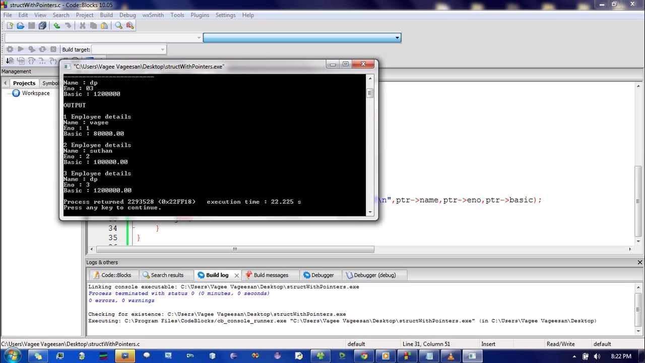struct with pointers - C Programming Language - YouTube