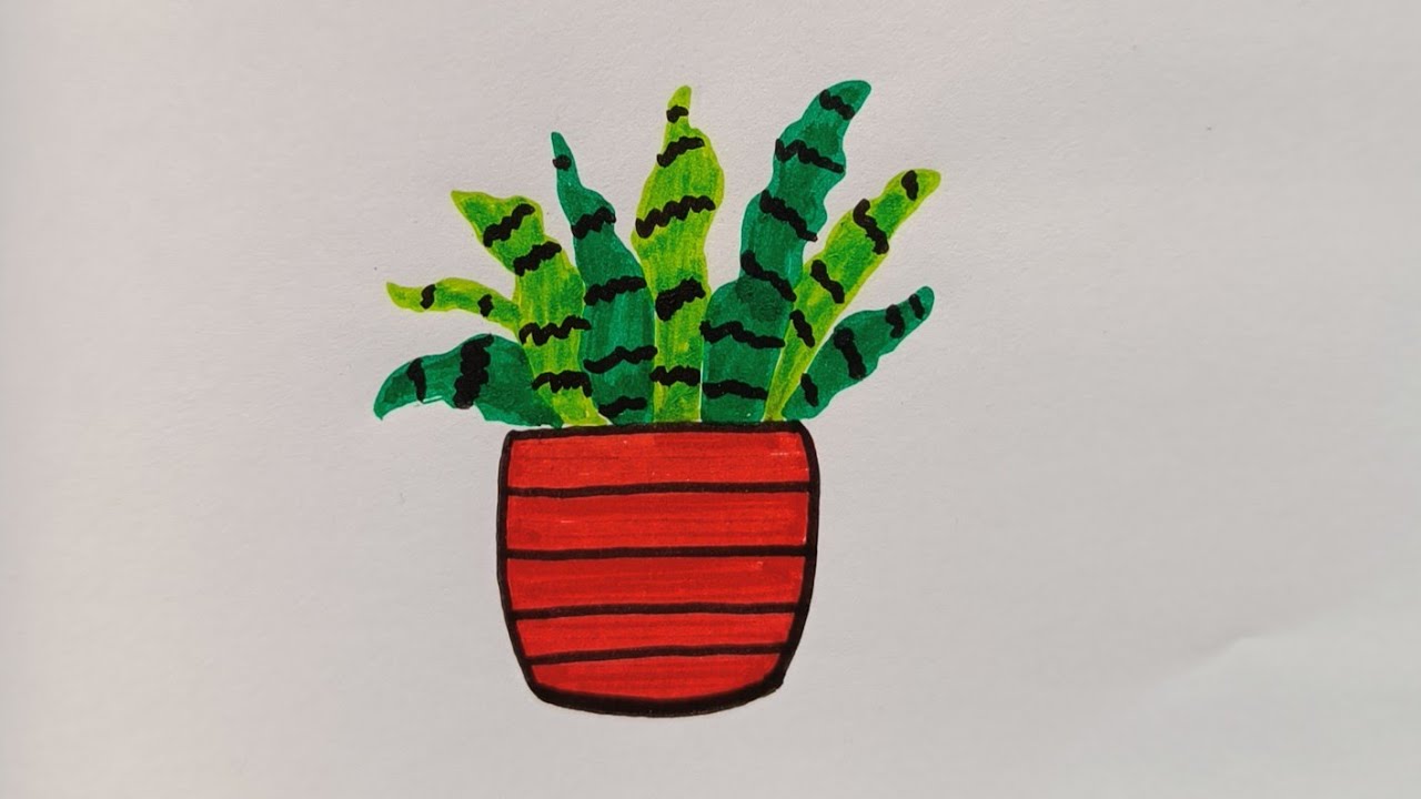 plant pot🪴 drowning ।। plant drawing 🪴।। easy drawing ।। Art & craft 27 ...