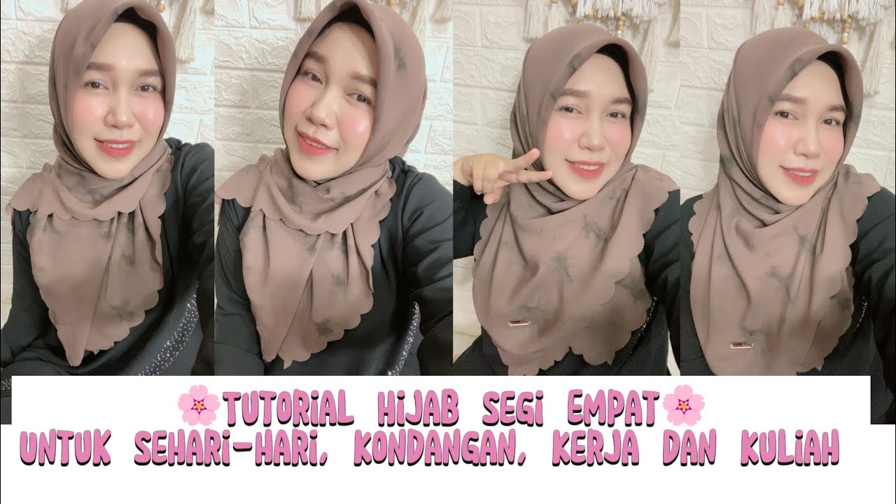 Tutorial Hijab Segi Empat Untuk Sehari-hari, Kondangan, Kerja Dan Kuliah #viral #subscribe # ...