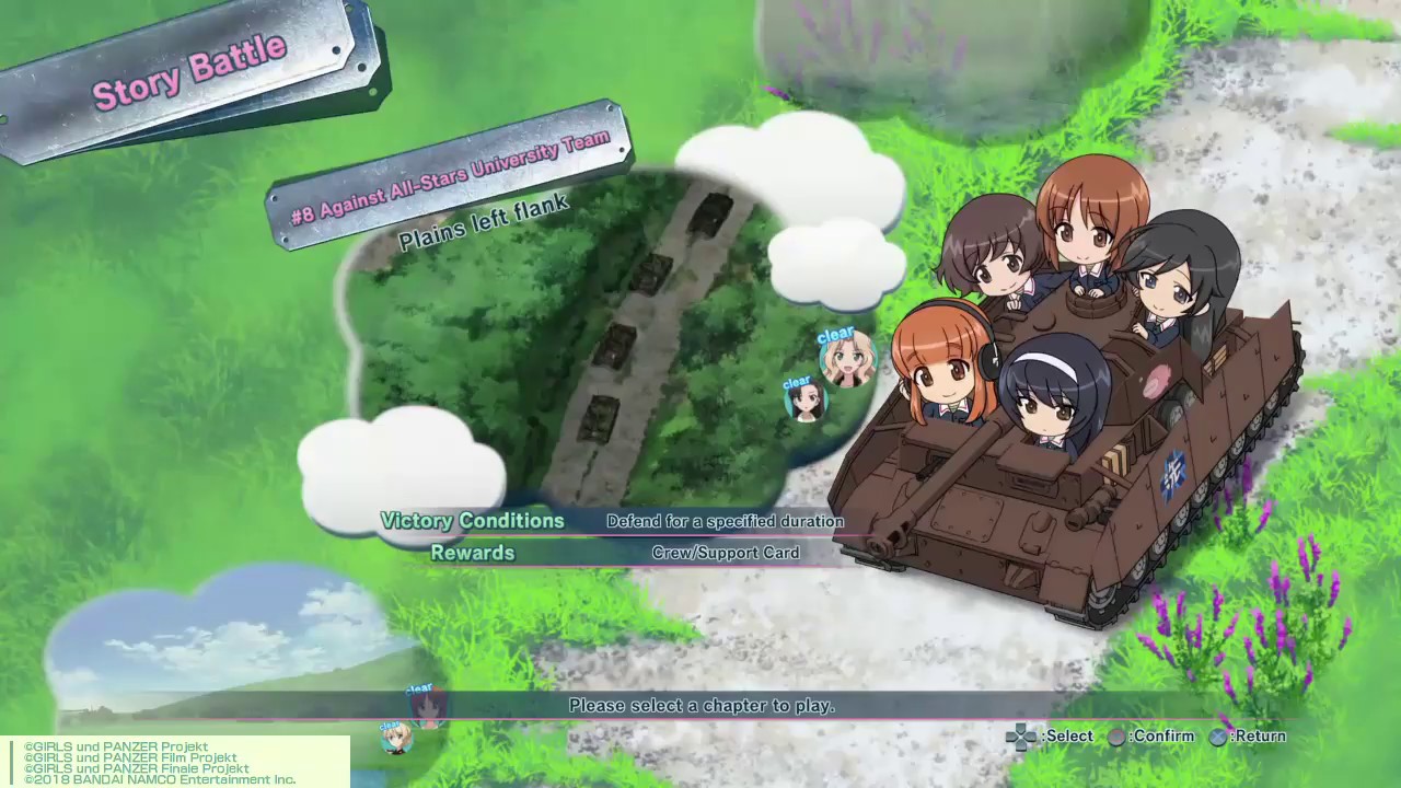 GuP Dream Tank Match DX_StoryBattle_08_Plains left flank (Briefing ...