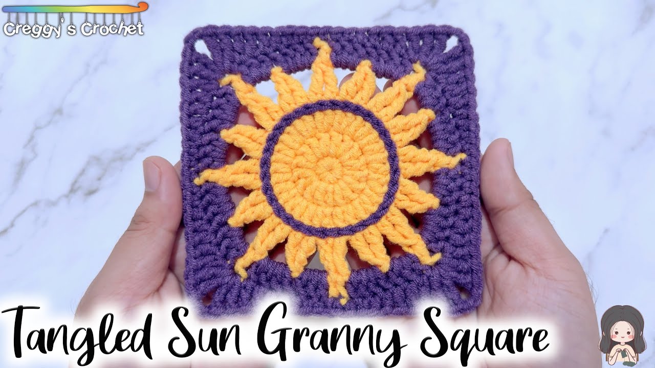 CROCHET “Tangled Sun” Granny Square | Tutorial - YouTube