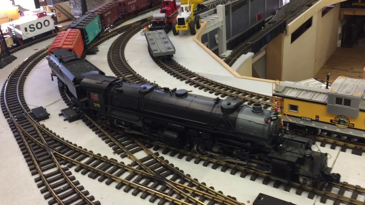 G Scale Aristocraft Mallet with grain hoppers - YouTube
