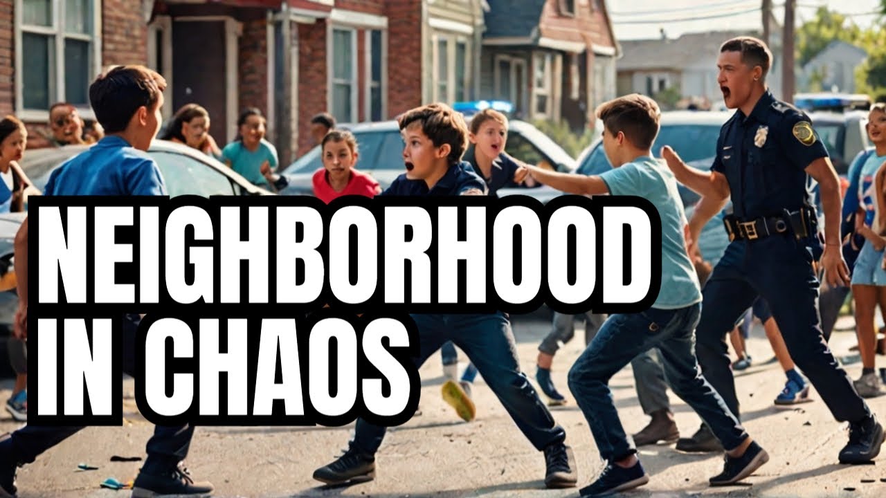 Neighborhood in Chaos as Kids' Fight Erupts: Cops Overwhelmed! - YouTube