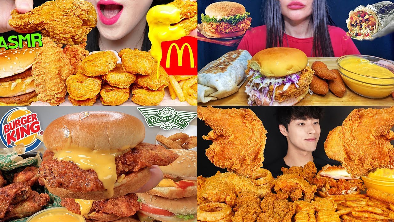 ASMR Fast Food Mukbang Compilation | Fast Food Asmr | Satisfying eating ...